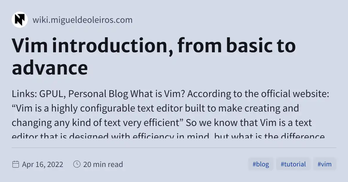 Vim introduction, from basic to advance