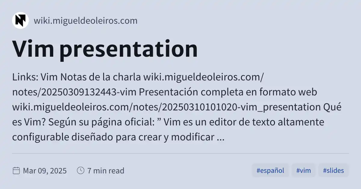 Vim presentation